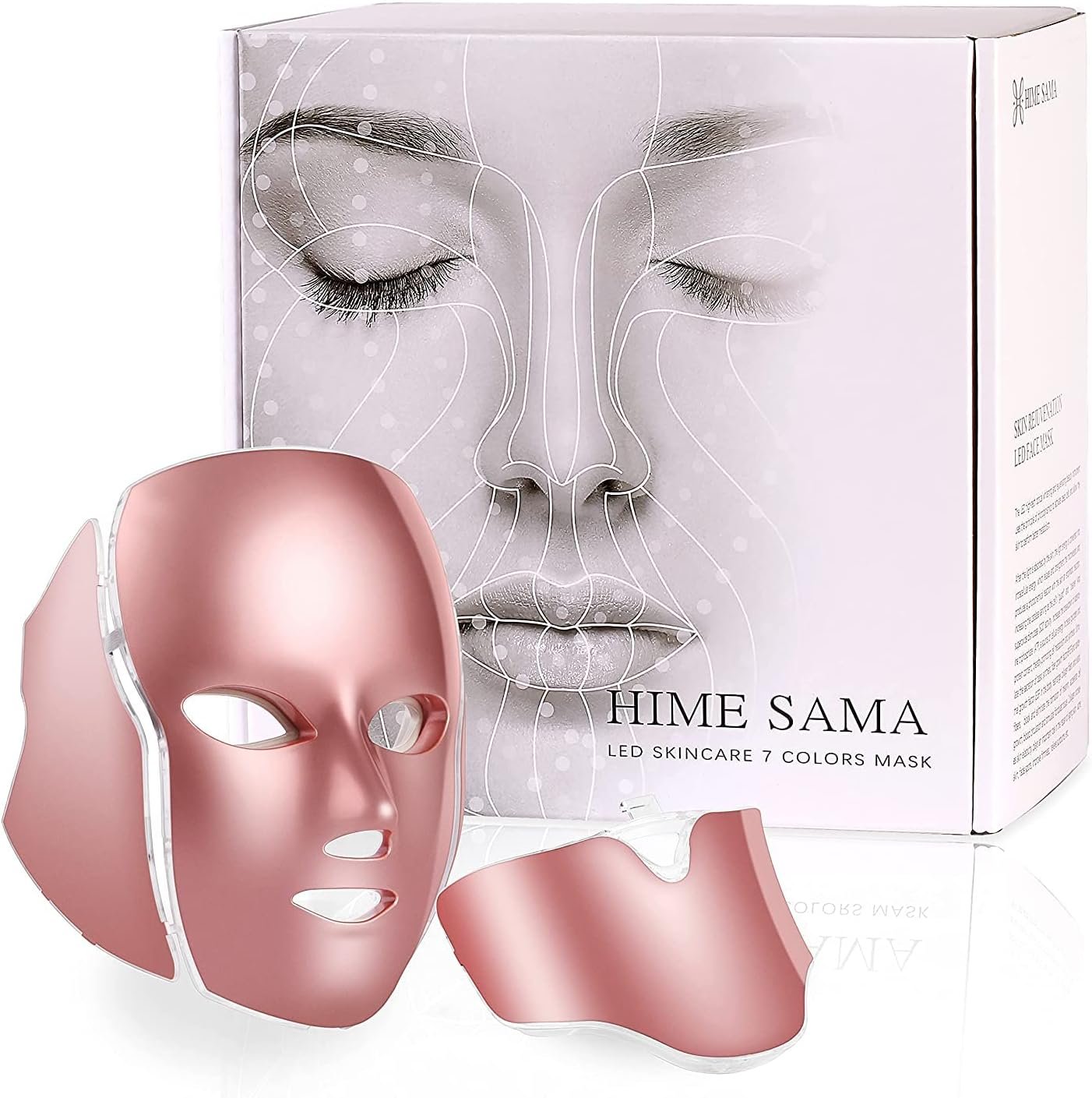 Máscara LED Facial Hime Sama 7 colores Cara y Cuello
